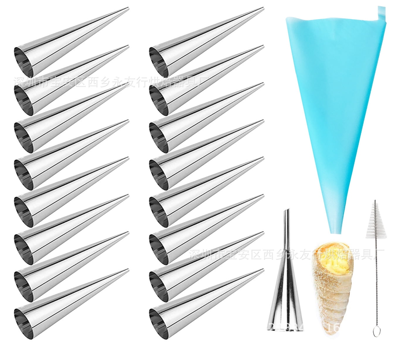 RHOO 16 PCs ice cream crispy mold stainless steel pastry cream flared ...