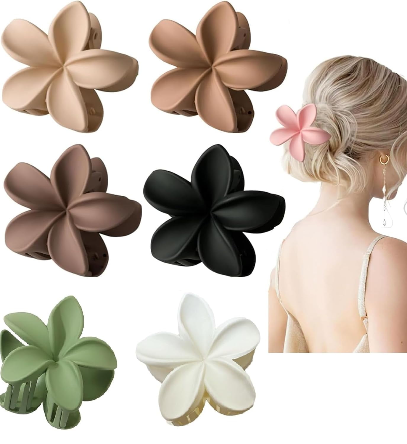 RHOSYN HAIR ACCESSORIES Flower Floral Hair Claw Clips Cute Hair Clips For Women Claws Hair ...