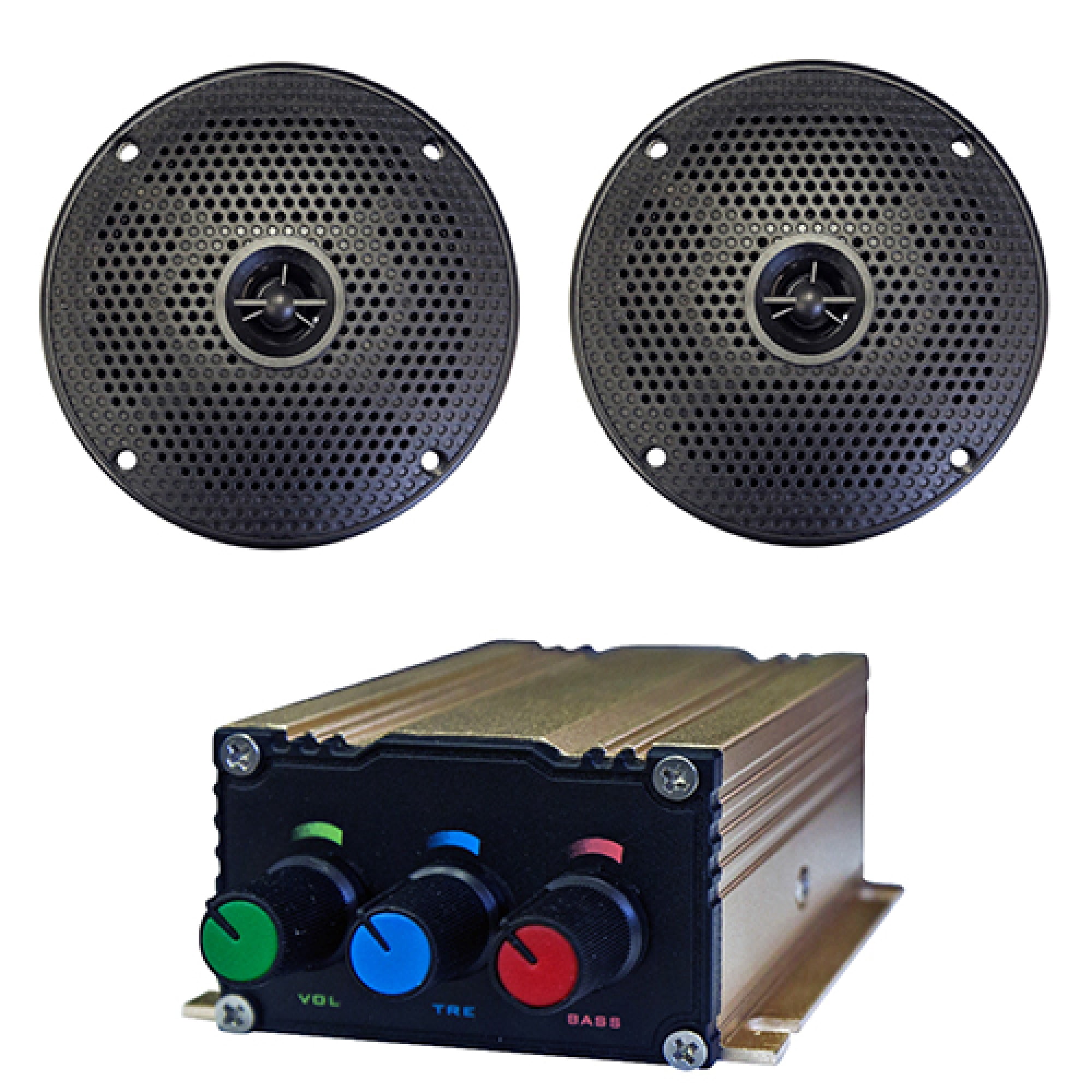 RHOX Amplifier 5" marine grade poly core Speaker Golf Carts; RAD-047 ...
