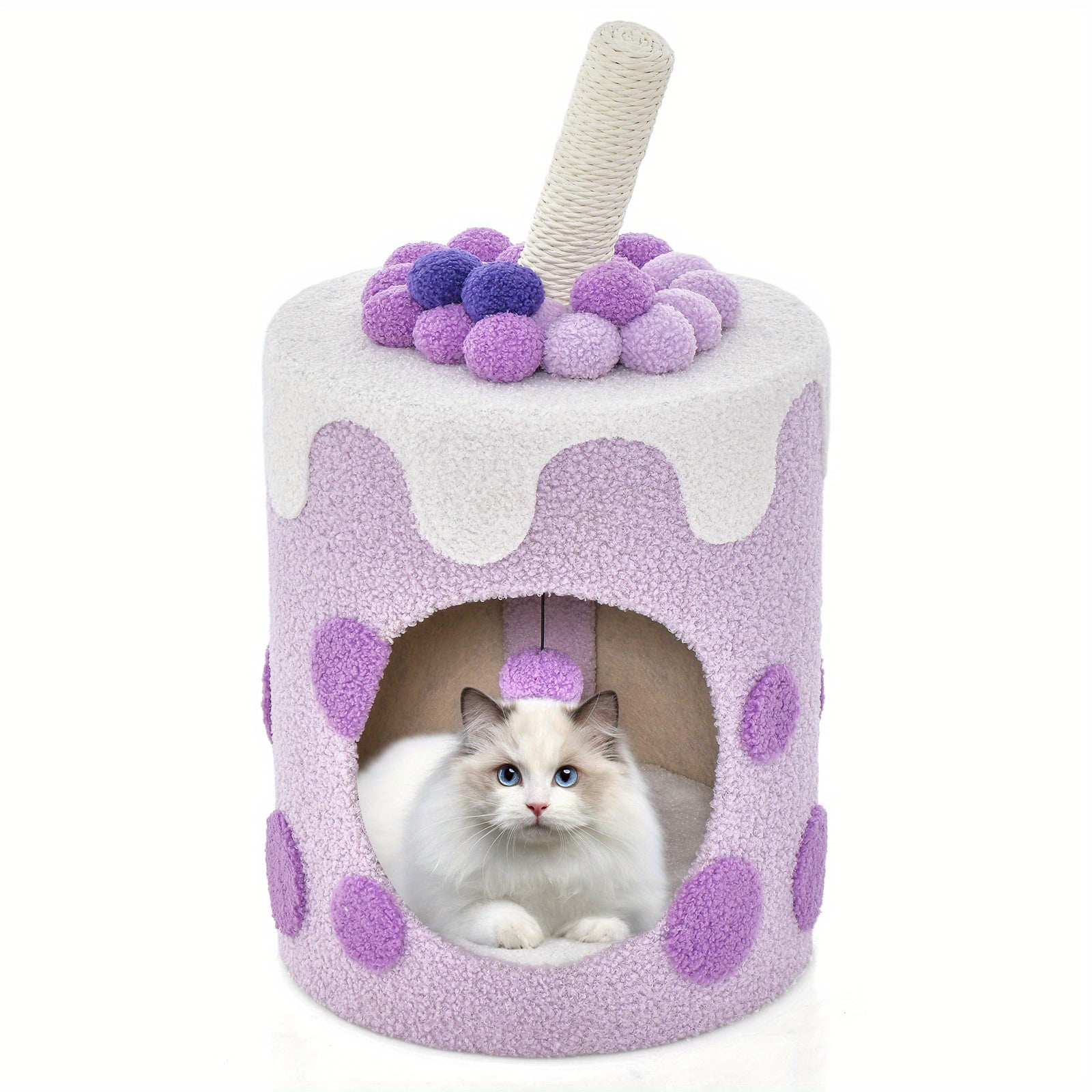 RHYFJJUI2 Costway Bubble Tea Cat Tree Tower With Scratching Post ...