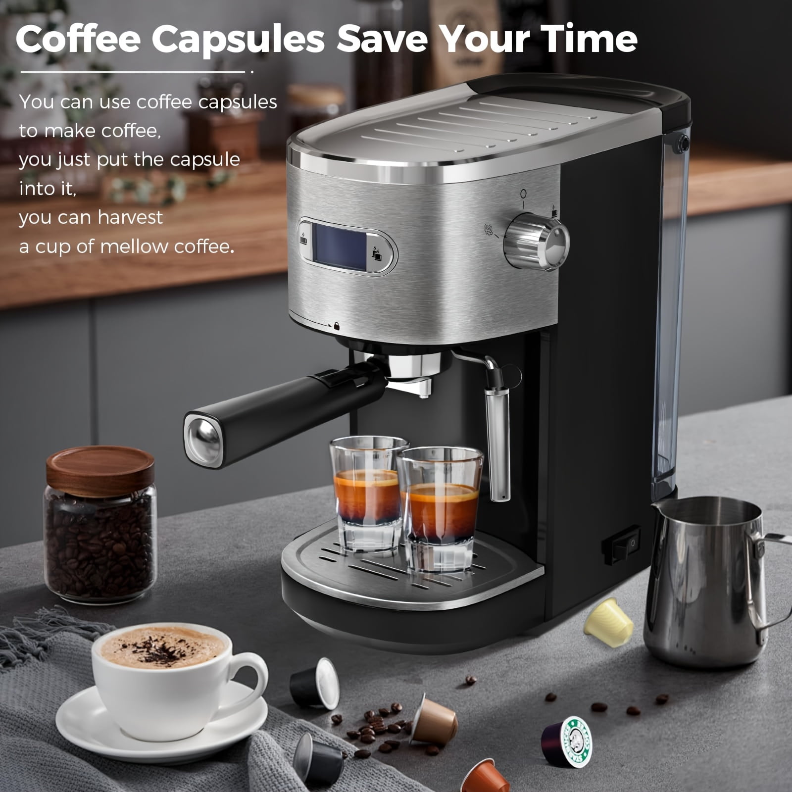 RHYFJJUI2 Espresso Machine for Home, 20 Bar Espresso Coffee Machines ...