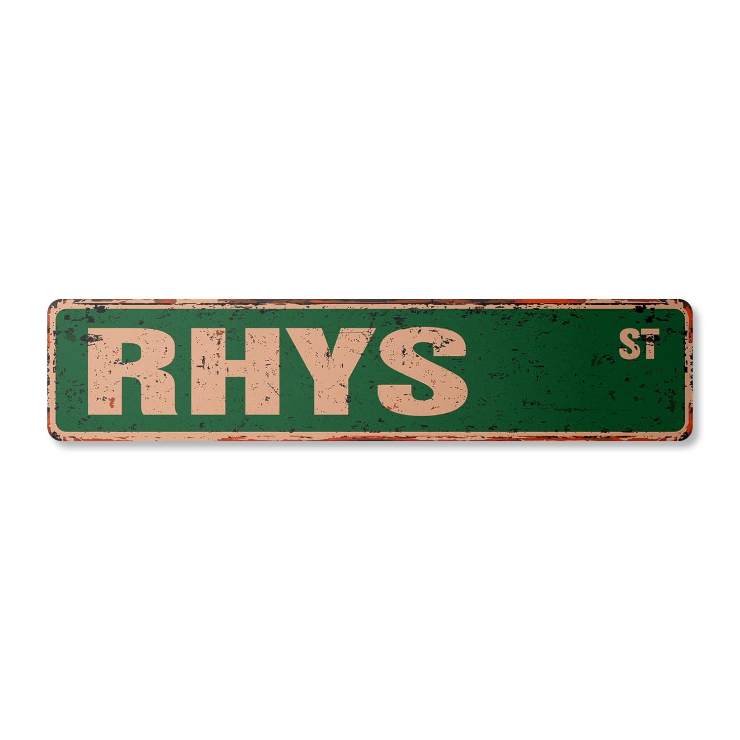 RHYS Vintage Plastic Street Sign Childrens Name Room Sign | Indoor ...