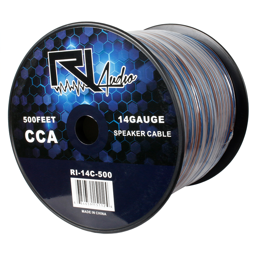 RI Audio 14 Gauge Speaker Wire CCA Car Audio Home Theater 500 Ft Spool ...