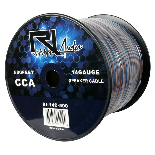 RI Audio 14 Gauge Speaker Wire CCA Car Audio Home Theater 500 Ft Spool ...