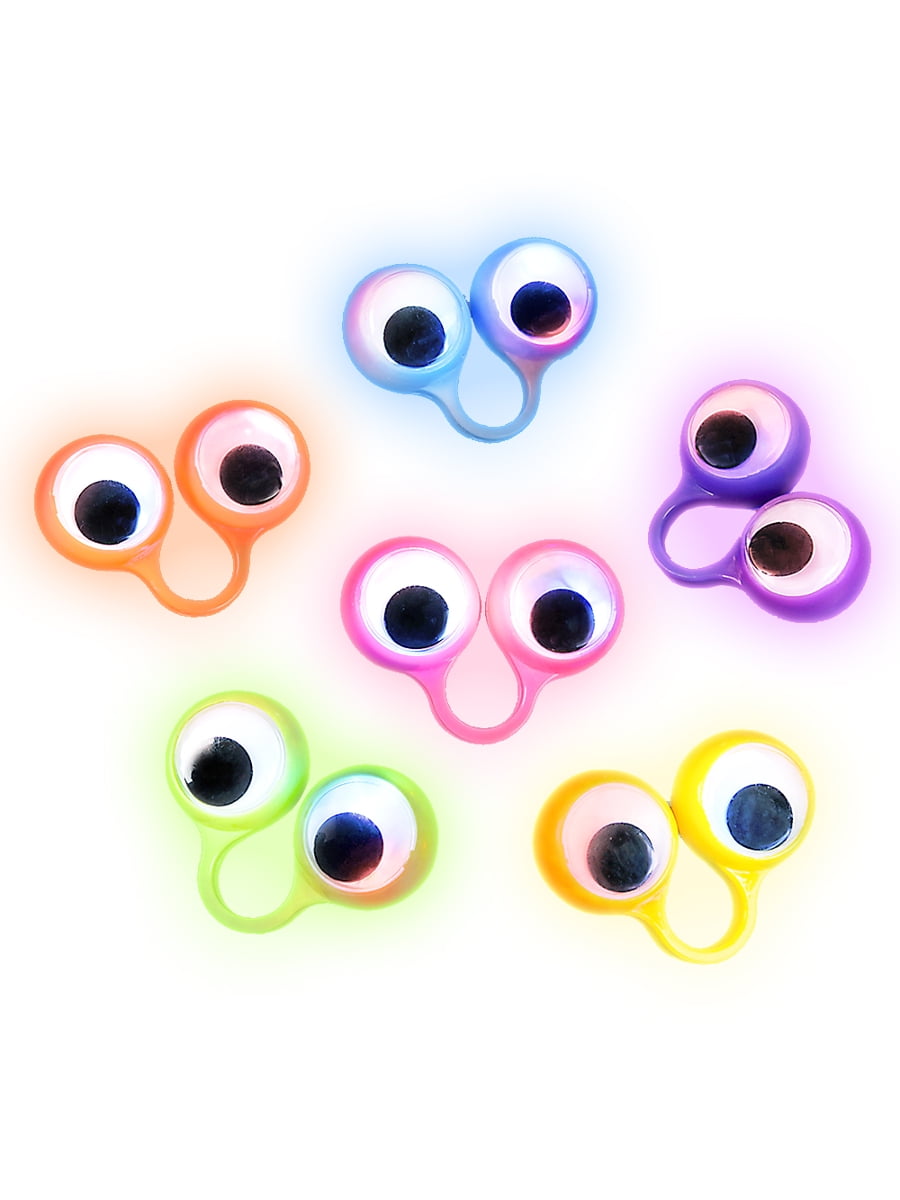 RI Novelty Dozen Set Light Up Finger Eye Puppets Party Favor Puppet ...