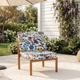 RIAFUN Oversize Armless Accent Chair - Wood Grain Metal Frame Chair ...