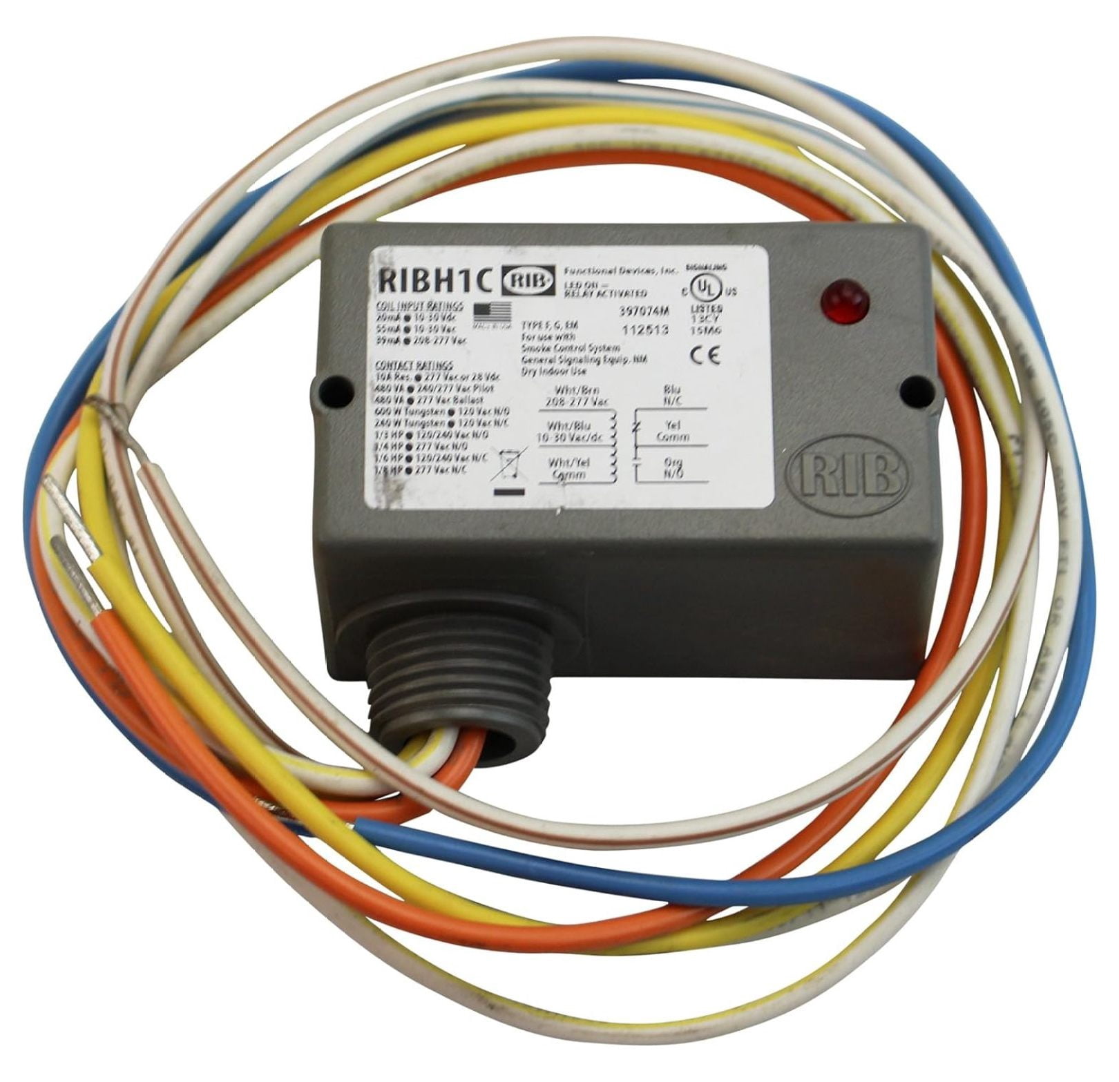 RIBH1C Enclosed Relay 10A, SPDT, 10-30VAC/DC/208-277VAC RIB - Walmart.com