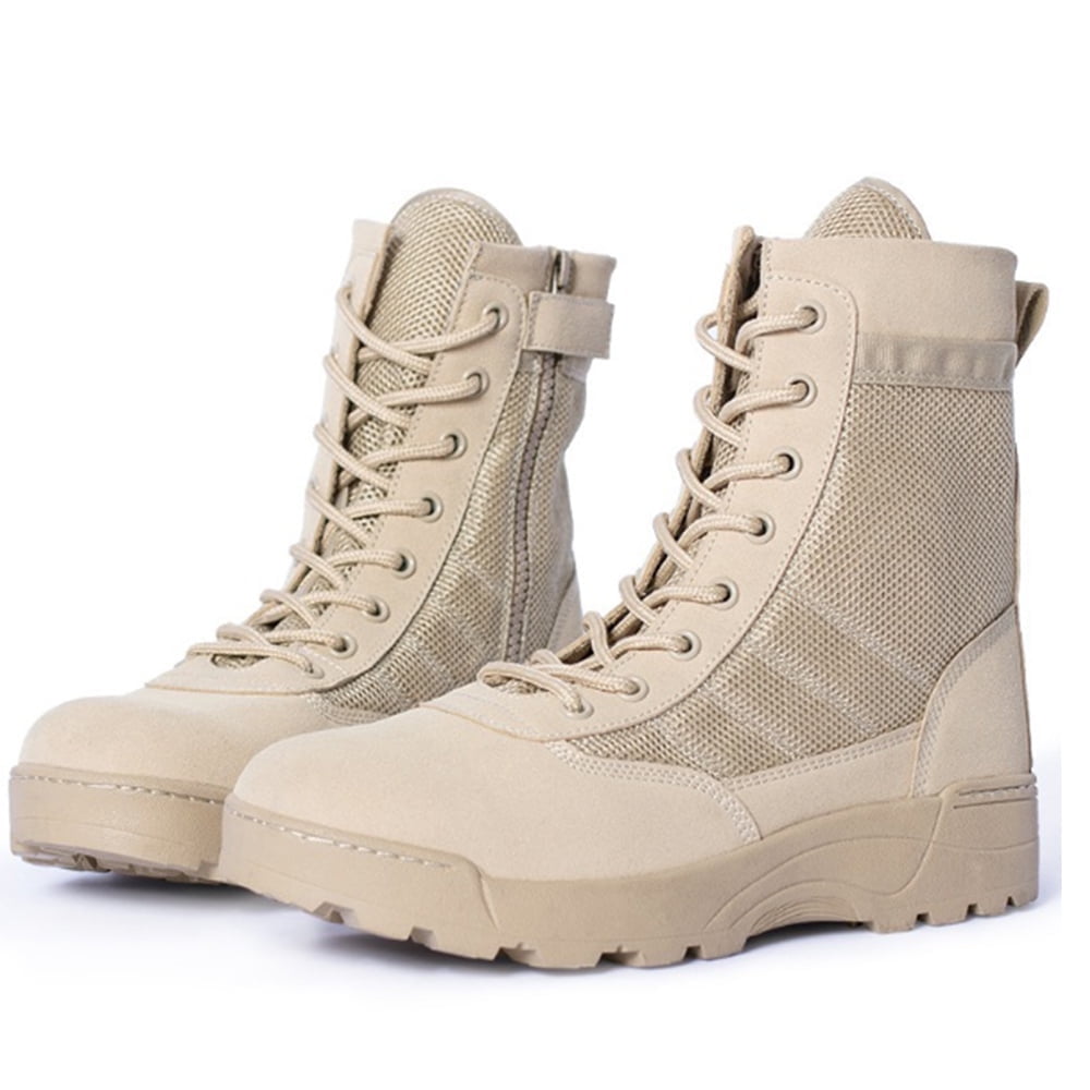 RIBONGZ Ultralight Mens Duty Boots Tactical Work Boots Outdoor Hiking ...