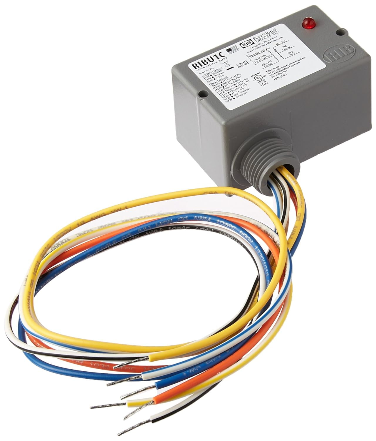 RIBU1C Enclosed Pilot Relay, 10 Amp Spdt with 10-30 Vac/Dc/120 Vac Coil ...