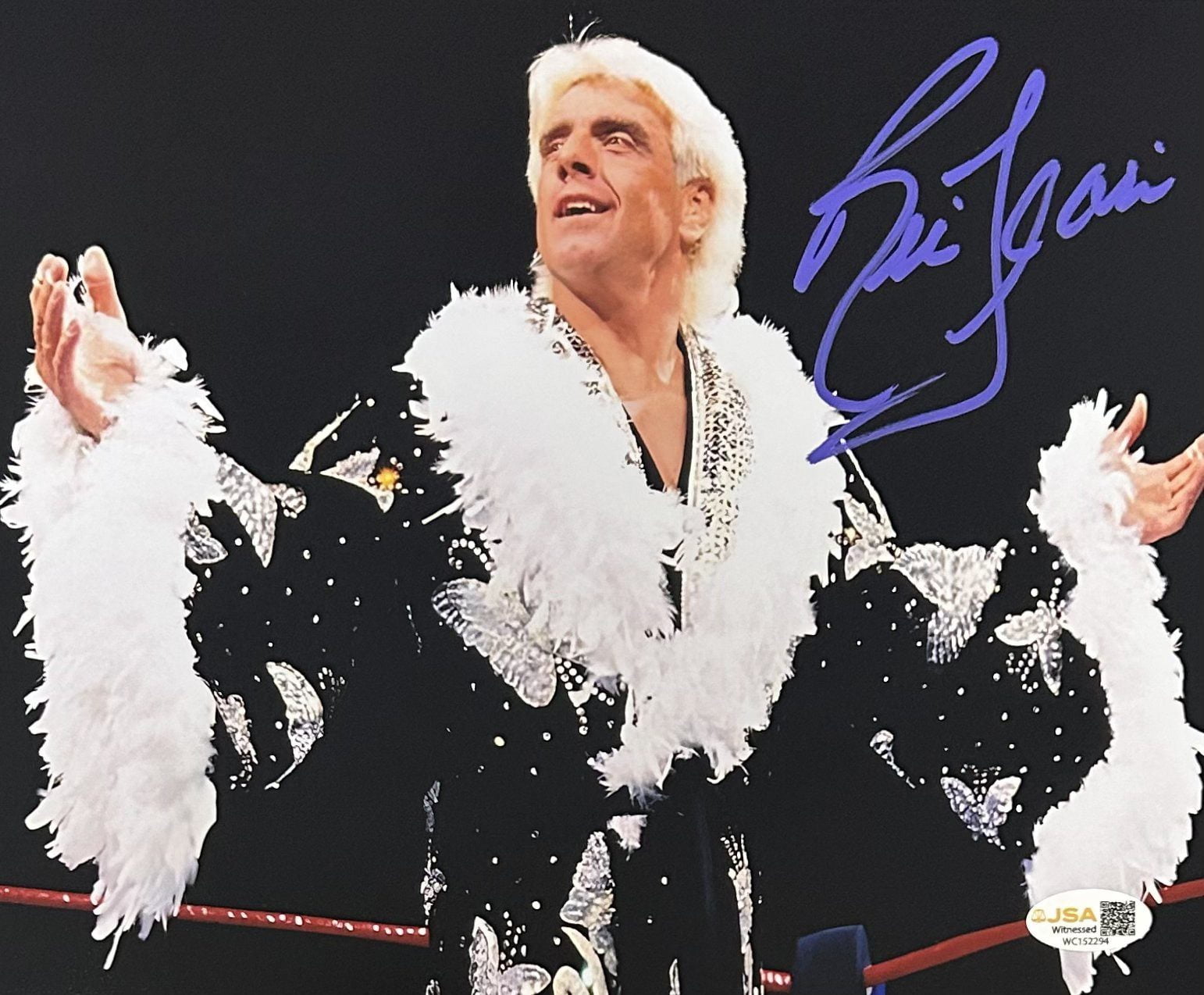 RIC FLAIR AUTOGRAPHED 8x10 Photo JSA AUTHENTICATED WWE WCW #11 PURPLE ...