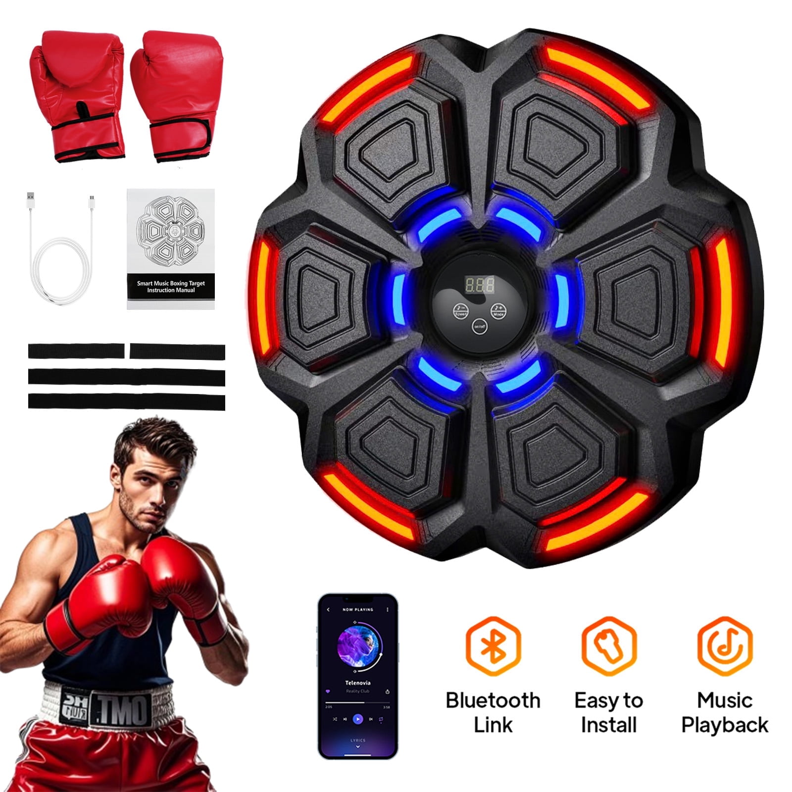 RICAN 2025 Smart Bluetooth Boxing Equipment for Adults and Kids, Music ...