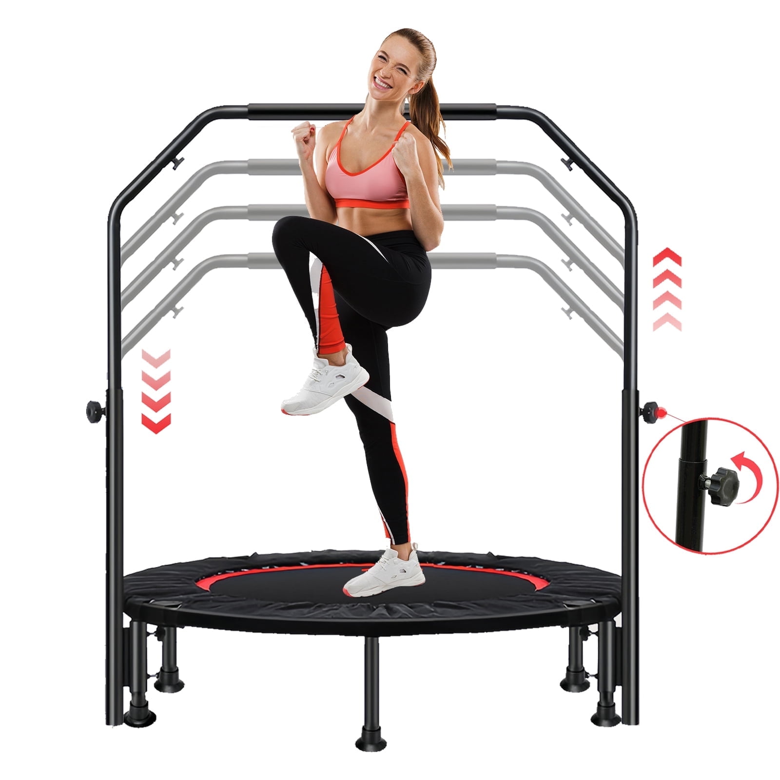 RICAN 48" Exercise Mini Trampoline, Fitness Rebounder Trampoline for ...