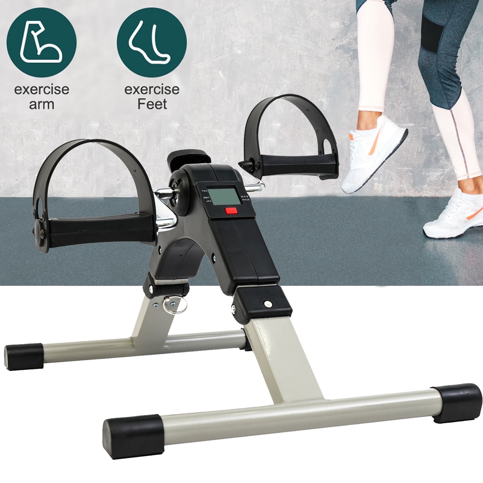 Rican Foldable Under Desk Bike, Mini Exercise Pedal Machine for Arms ...