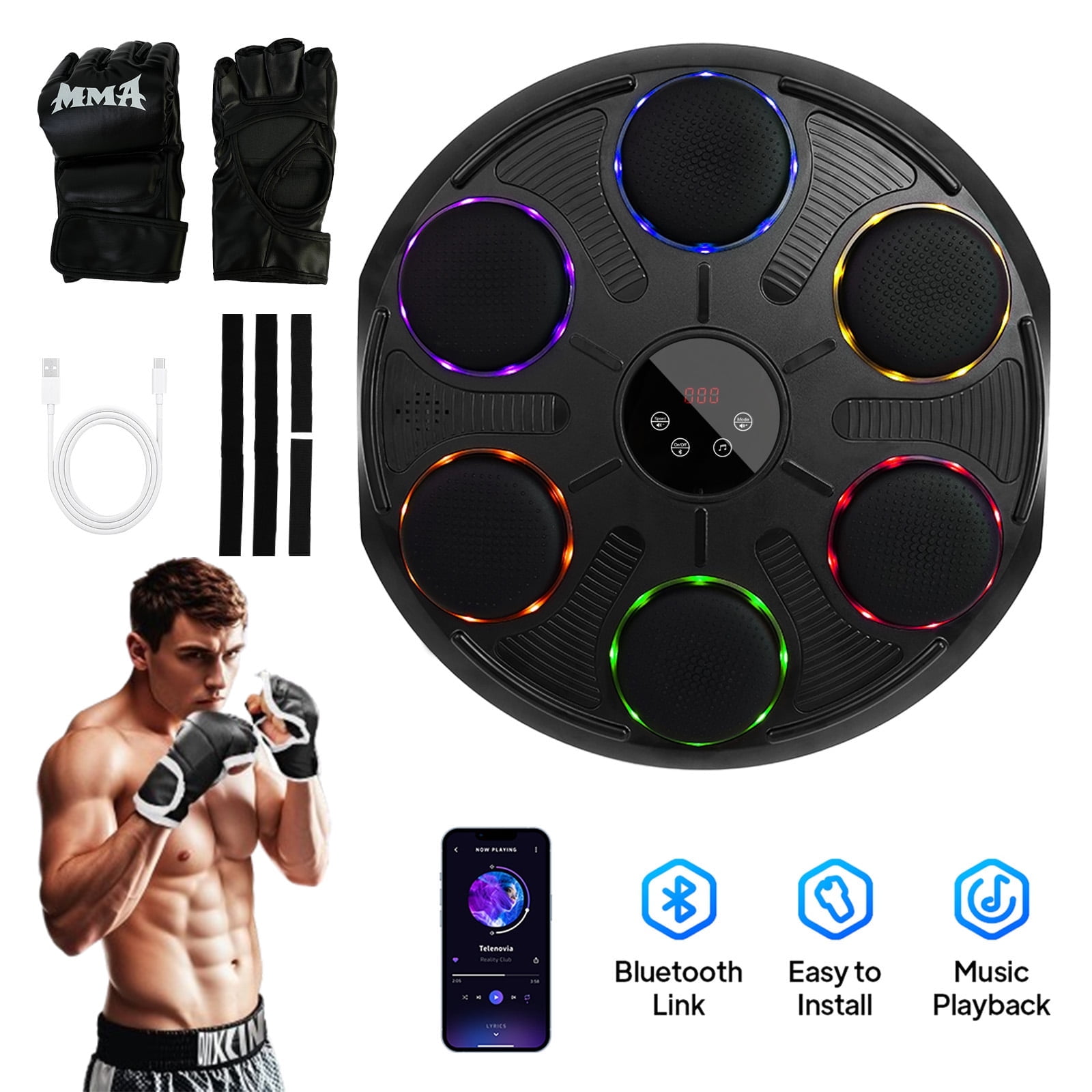 RICAN Music Boxing Machine 2025 Upgrade with Boxing Gloves for Adults ...