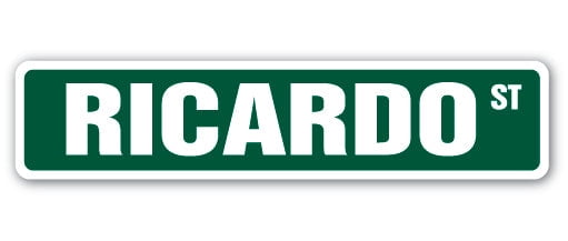 RICARDO Street Sign Childrens Name Room Sign | Indoor/Outdoor | 36 ...