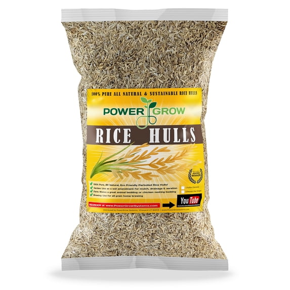 PowerGrow Systems Premium All Natural Rice Hulls 1 Gallon Bag for ...