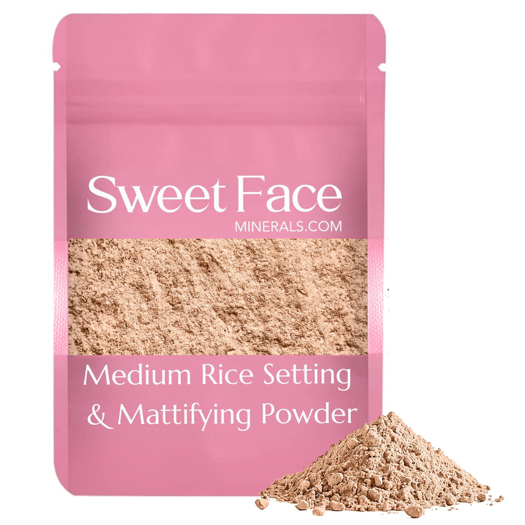 MEDIUM RICE SETTING BULK POWDER (8oz Refill Pouch) Loose Mineral Makeup ...