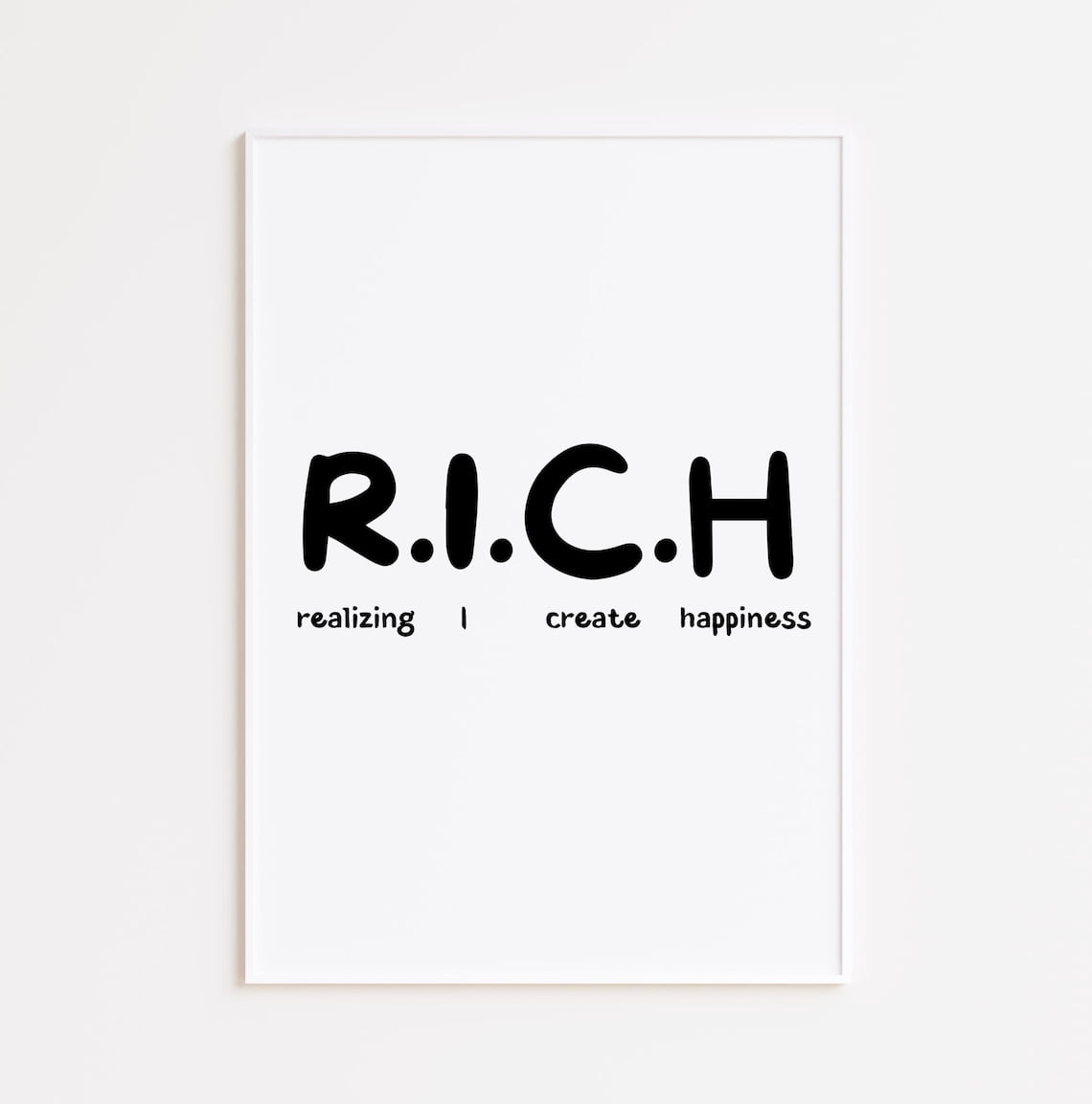 RICH Acronym Motivational Poster: Positive Mindset Poster Wall Art ...