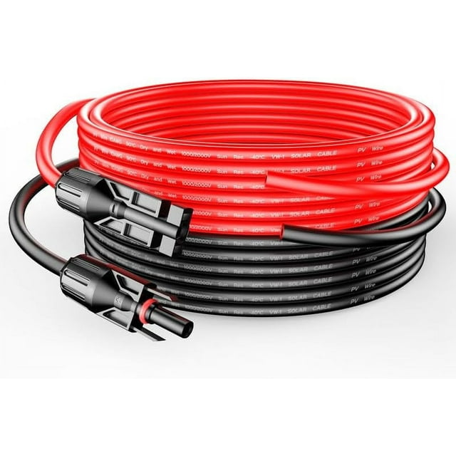 RICH SOLAR 20 Feet 10 Gauge Solar Extension Cable Pair with Panel Wires ...