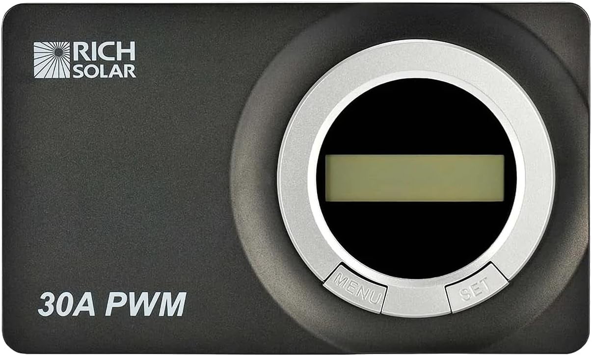 RICH SOLAR 30A 12V/24V PWM Flush Mount Solar Charge Controller w/LCD ...