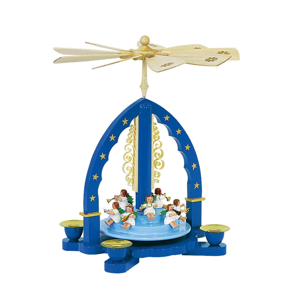 10.5" Richard Glaesser Angel Musicians Christmas Pyramid Candle Holder ...
