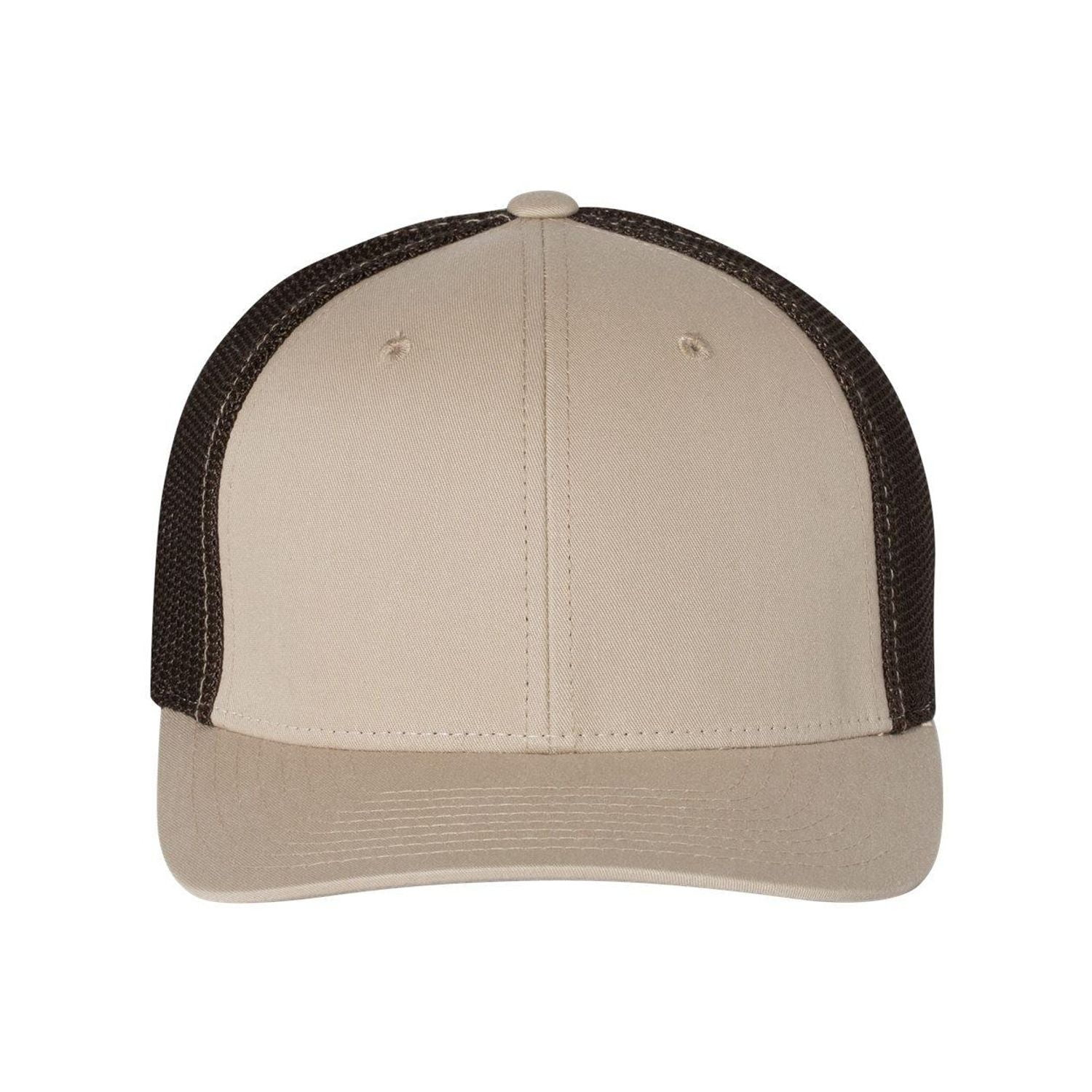 RICHARDSON Mens Fitted Trucker with R-Flex (110) S/M Khaki/Coffee ...