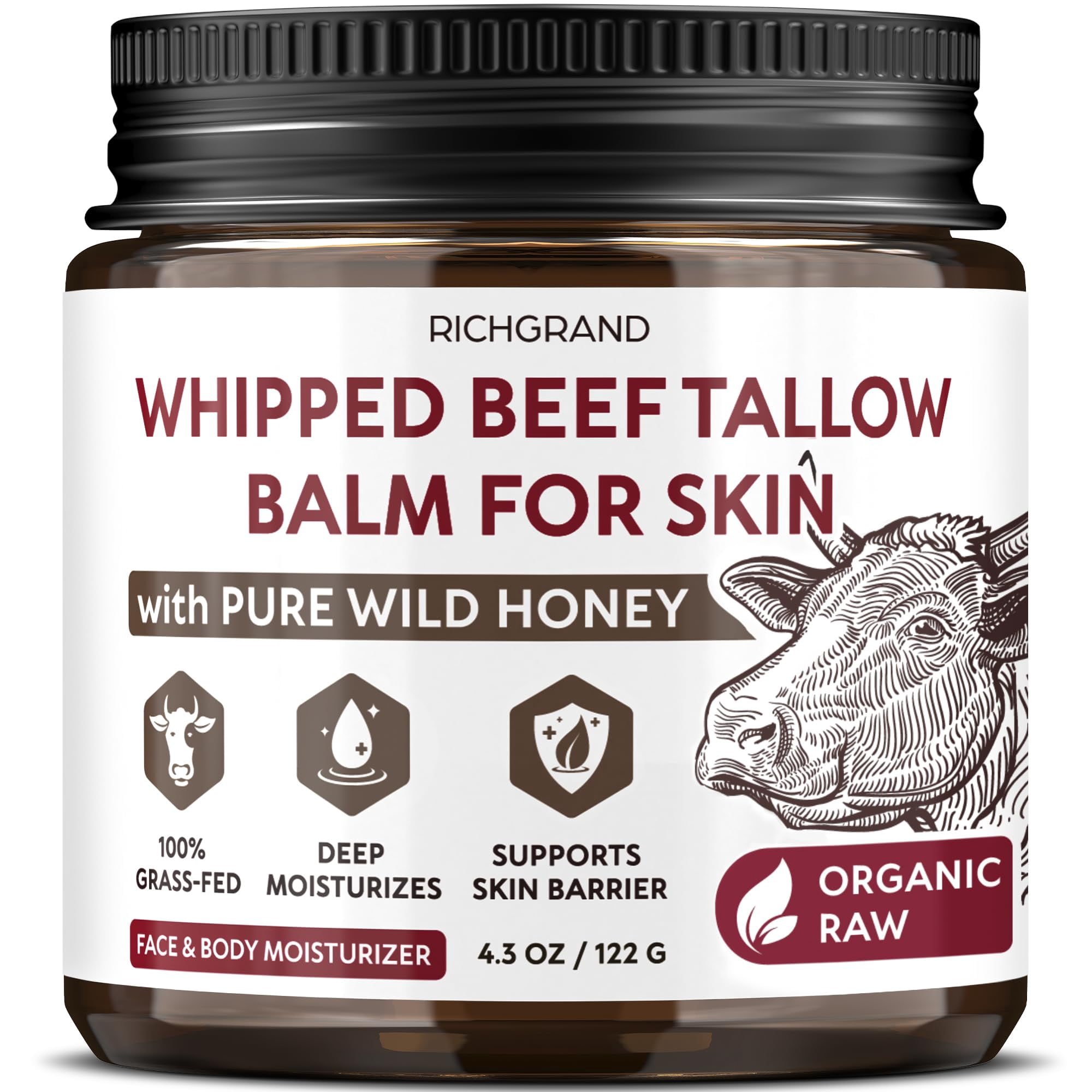 RICHGRAND Beef Tallow DPF11 Skin - Whipped Grass-Fed Balm Face, Body ...