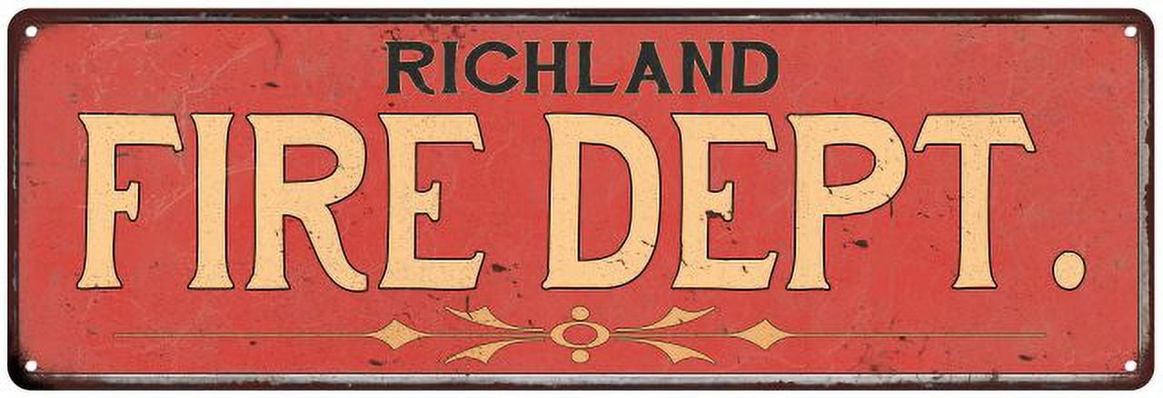 RICHLAND FIRE DEPT. Home Decor Metal Sign Police Gift 8x24 108240013687 ...