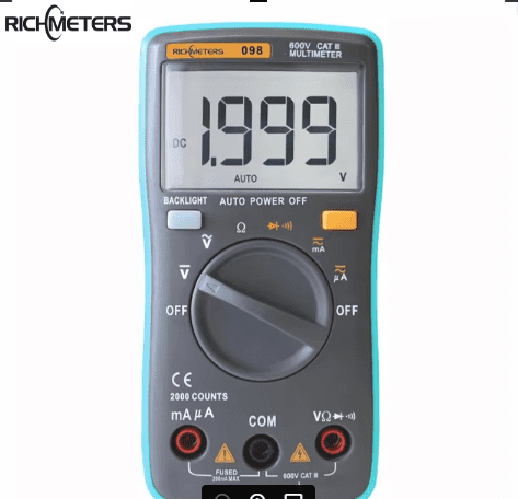RICHMETERS RM098 Multimeter Digital 2000 Counts Auto Ranging AC/DC ...