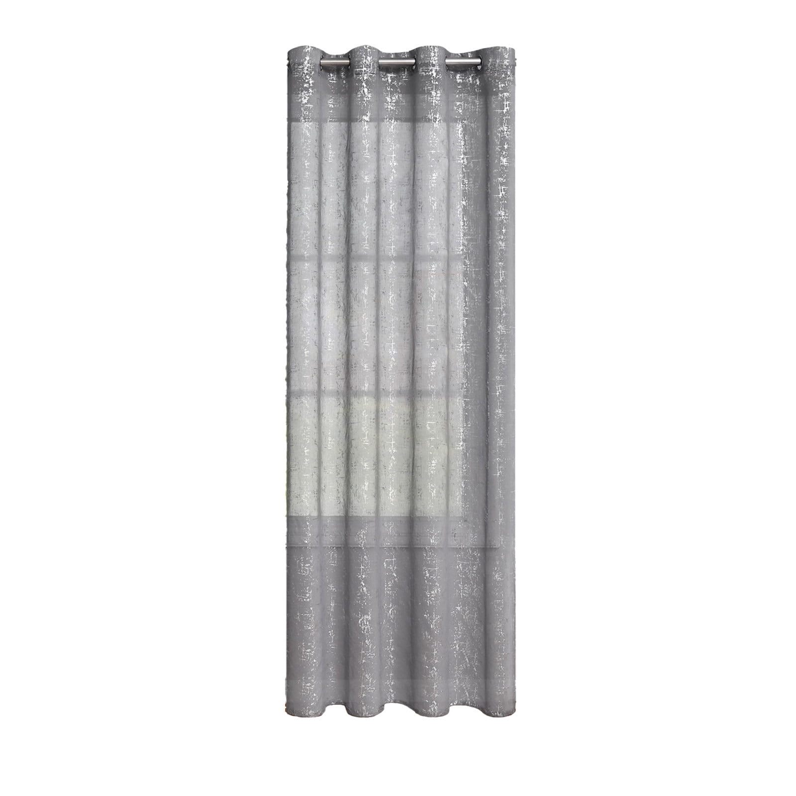 RICHMJ Silver Embossed Patterns Curtains 2 Panels Grommet Window Drapes ...