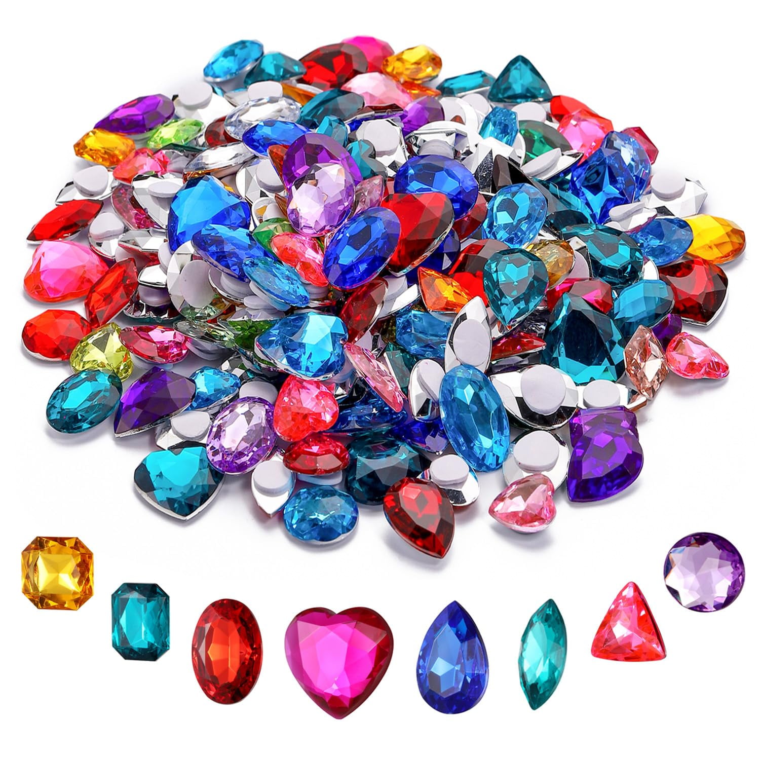 RICHNESS Self Adhesive Craft Jewels Jumbo Bling Crystal Gem Stickers ...