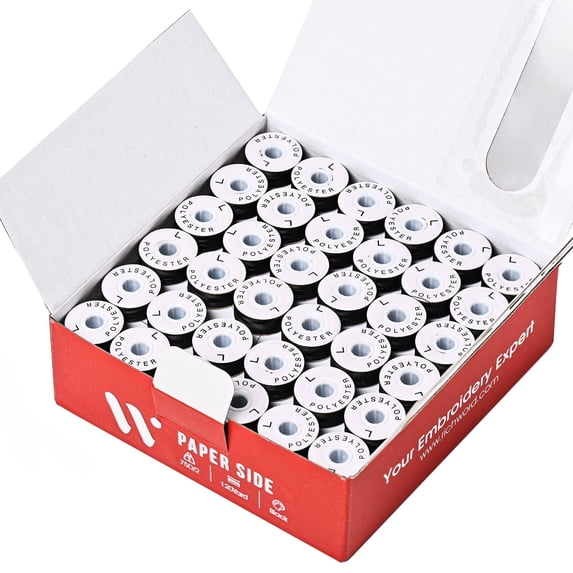RICHWORD Prewound Bobbins Black Cardboard Sided 144pcs Size L(SA155 ...