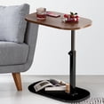 Beuway, C Shaped Side Table, Walnut, Adjustable Height 18-31 inches ...