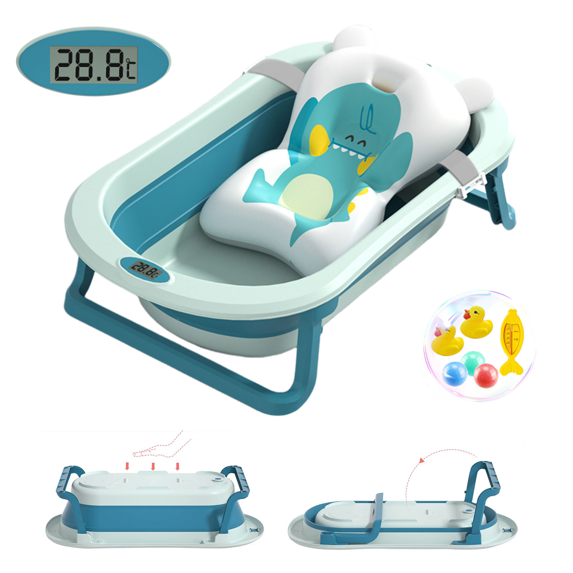 RICHYOUNG Foldable Baby Bathtub For Newborn To Toddler, Portable Travel ...