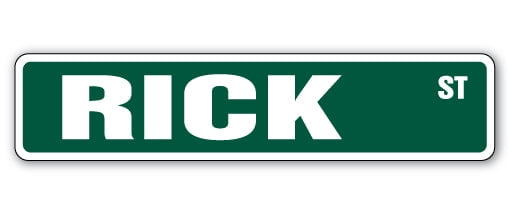 RICK Street Sign Childrens Name Room Sign | Indoor/Outdoor | 36" Wide ...