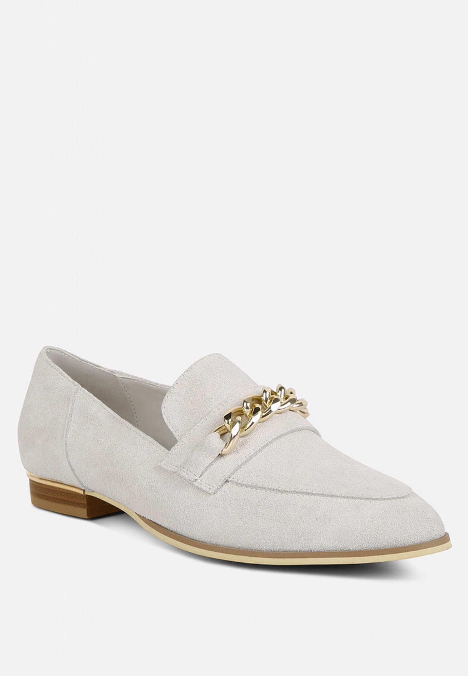 RICKA Chain Embellished Loafers in Grey - Walmart.com