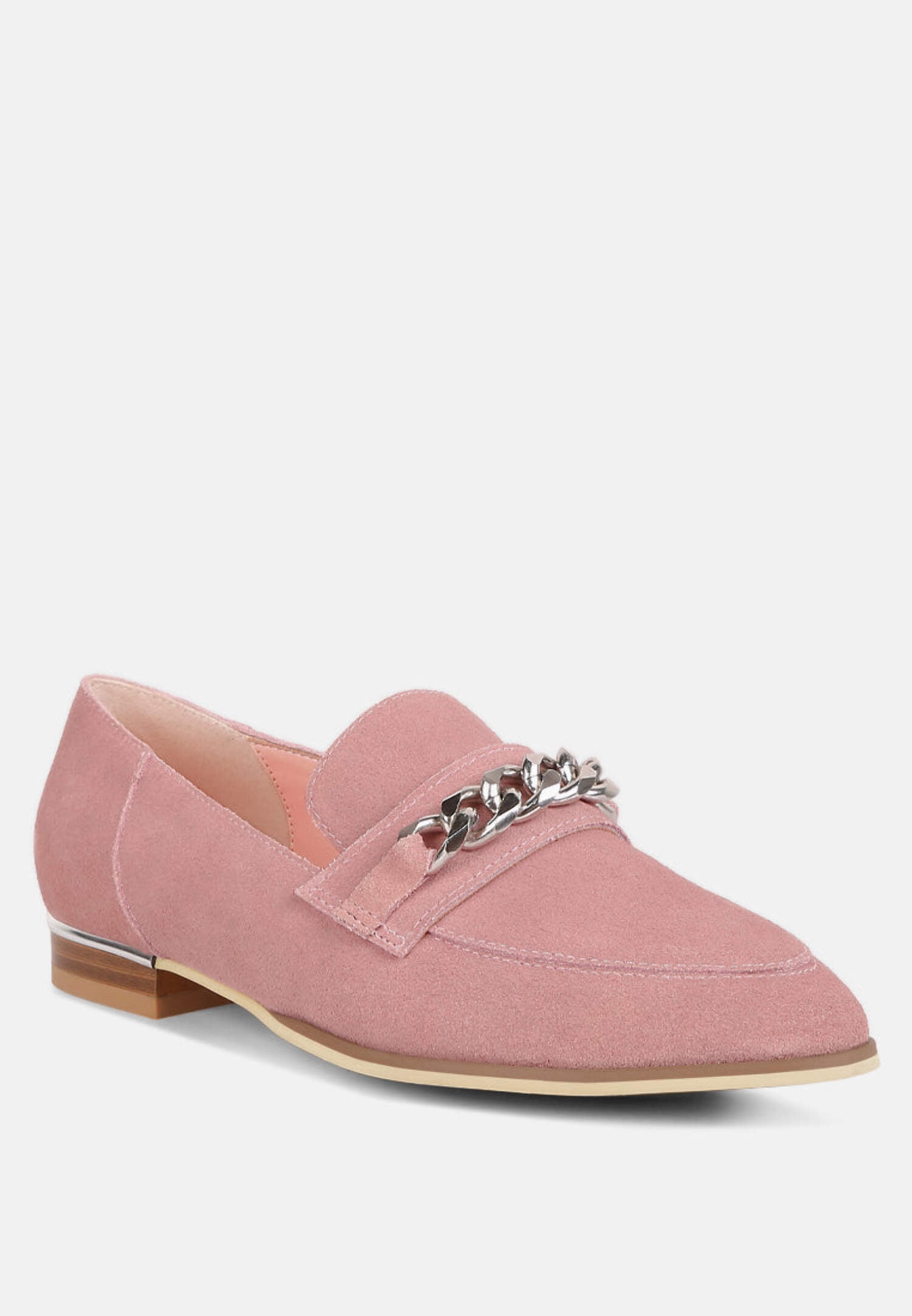 RICKA Chain Embellished Loafers in Pink - Walmart.com