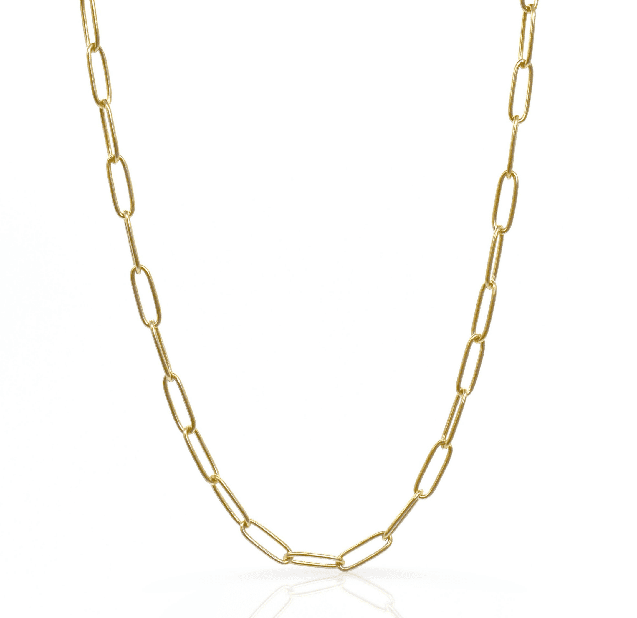 RICKY GOLD PAPERCLIP CHAIN NECKLACE[ ] - Walmart.com