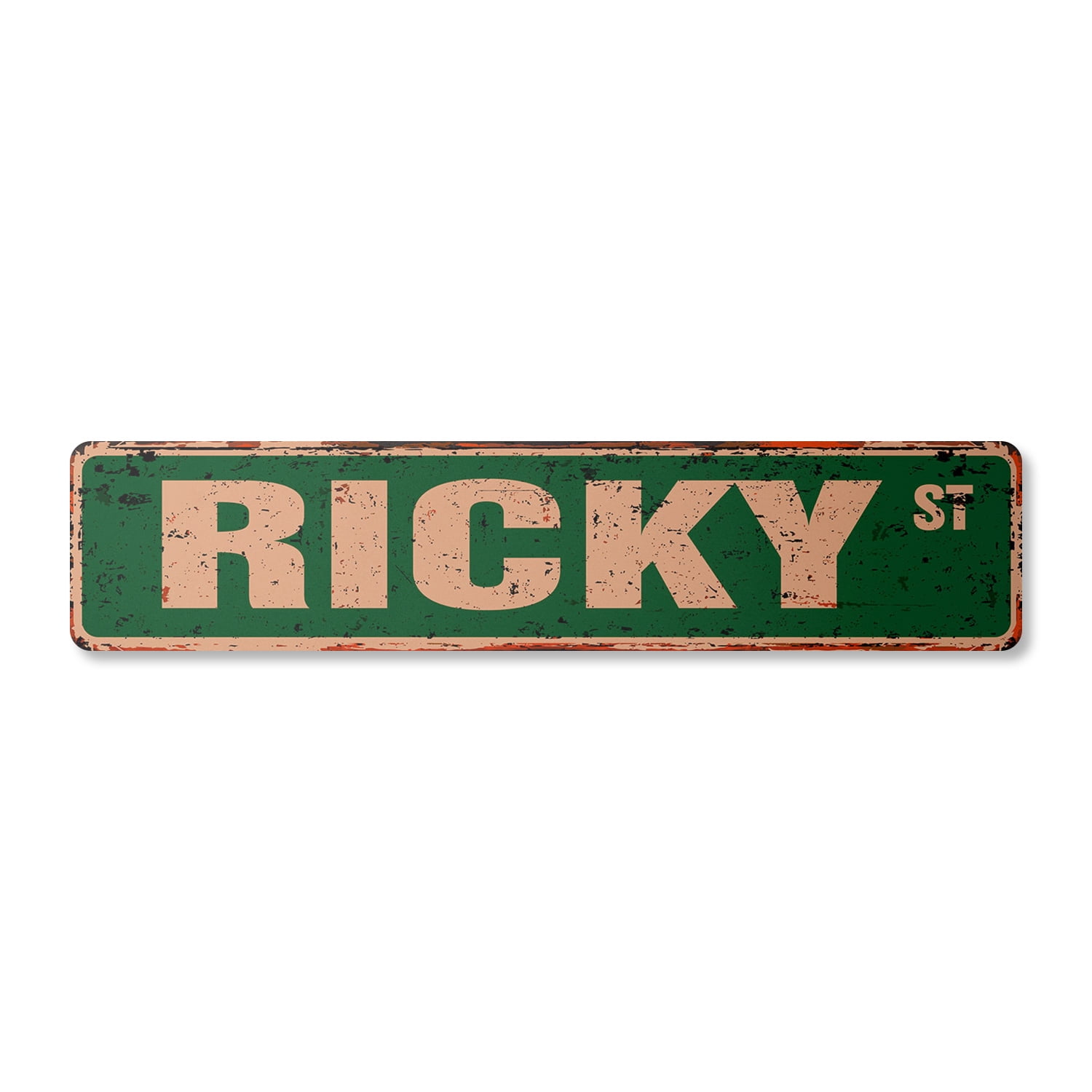 RICKY Vintage Aluminum Street Sign Childrens Name Room Metal Sign ...