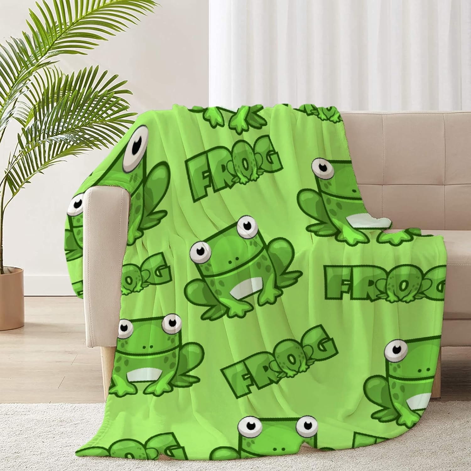 RICKYOUNG Frogs Flannel Lightweight Blankets Quilt Plush Fleece Soft ...