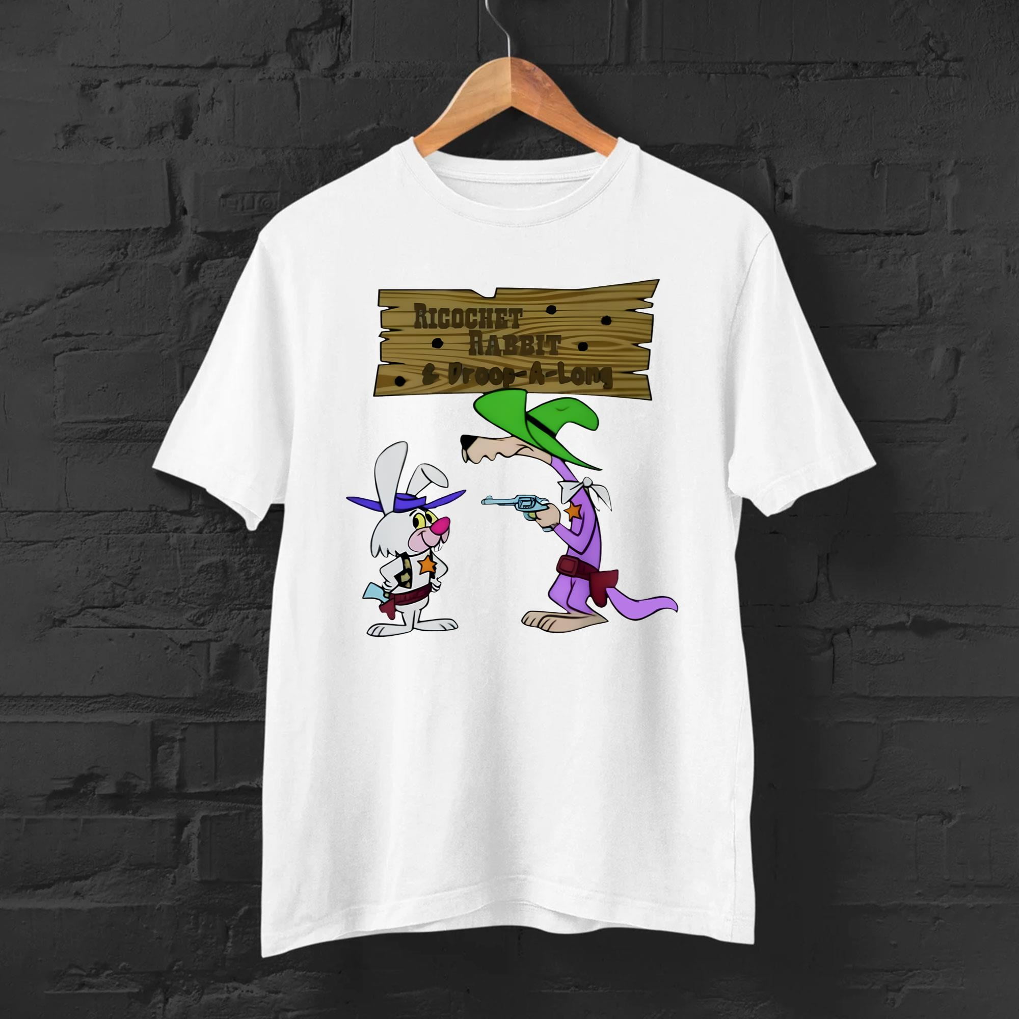 RICOCHET RABBIT & DROOP-A-LONG CARTOON T-SHIRT HANNA BARBERA CEREAL ...