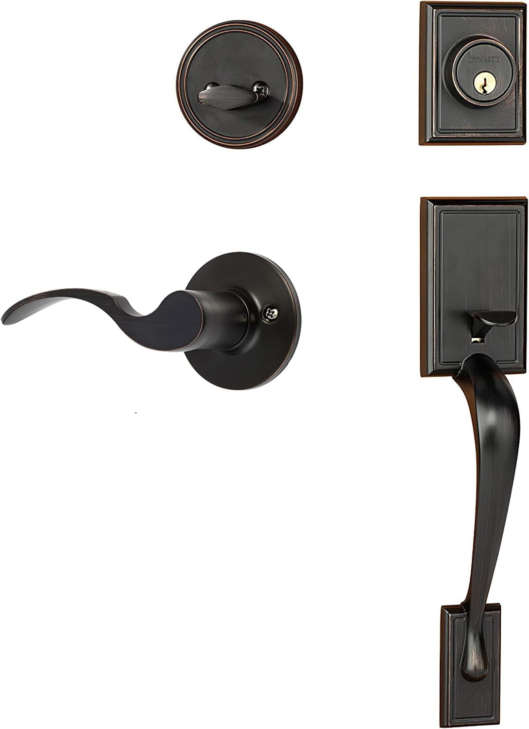 RID-MON-100-12P-RH Ridgecrest Front Door Handleset, Aged Oil Rubbed ...