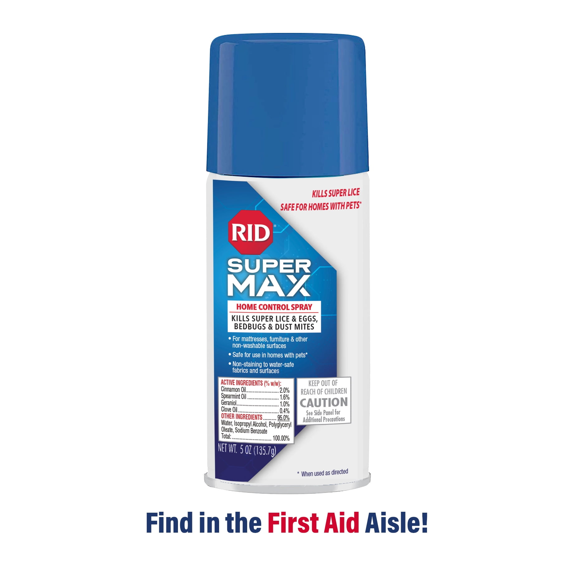 RID Super Max Home Lice Treatment Spray for Super Lice, Bedbugs and ...