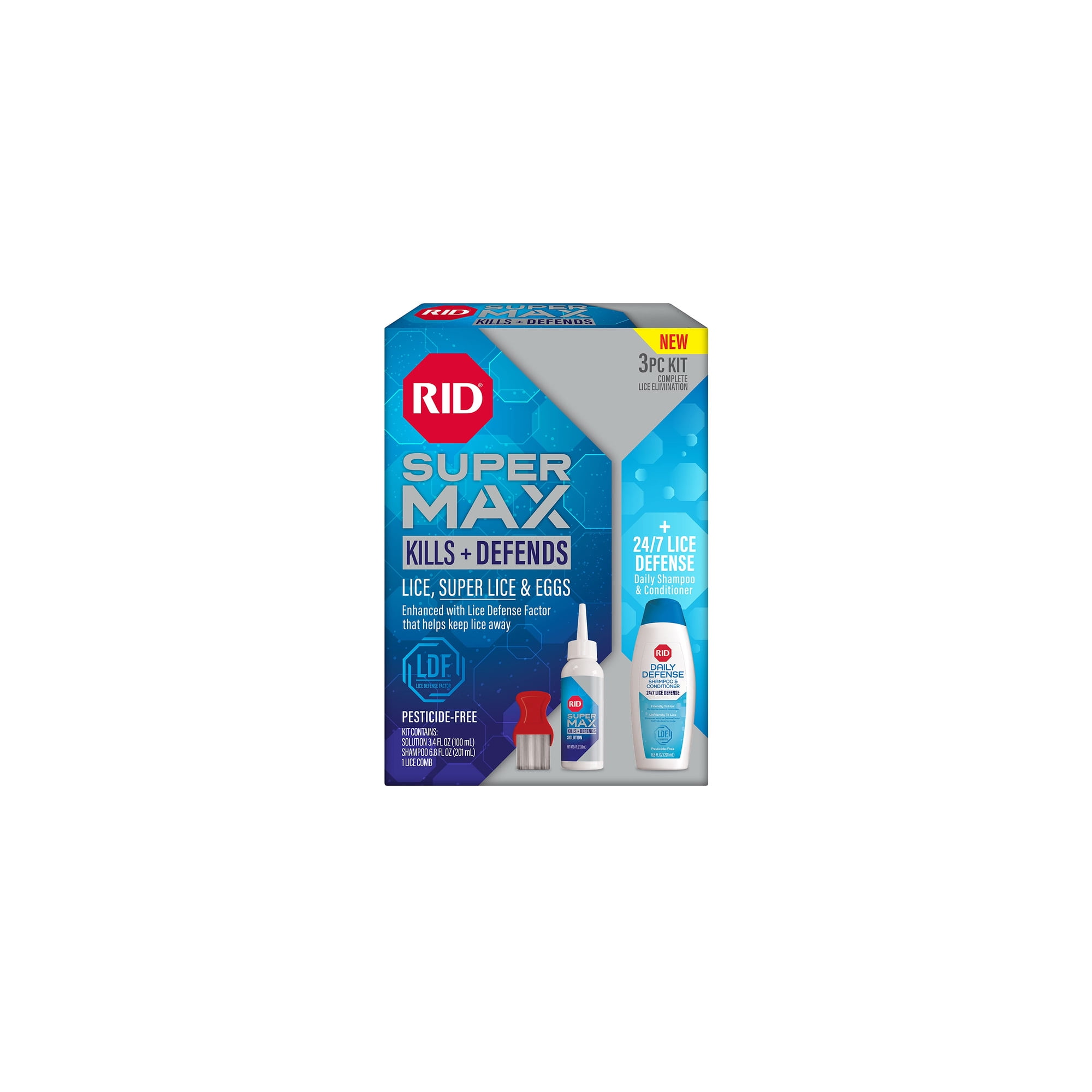 RID Super Max Lice Removal Medicine, Complete Elimination Kit, Egg ...