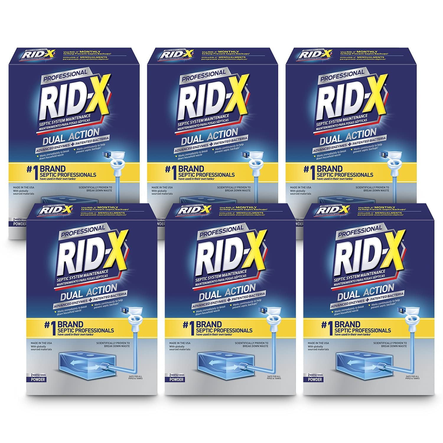RID-X Professional Septic Treatment, Septic Tank Treatment, 12 Month ...