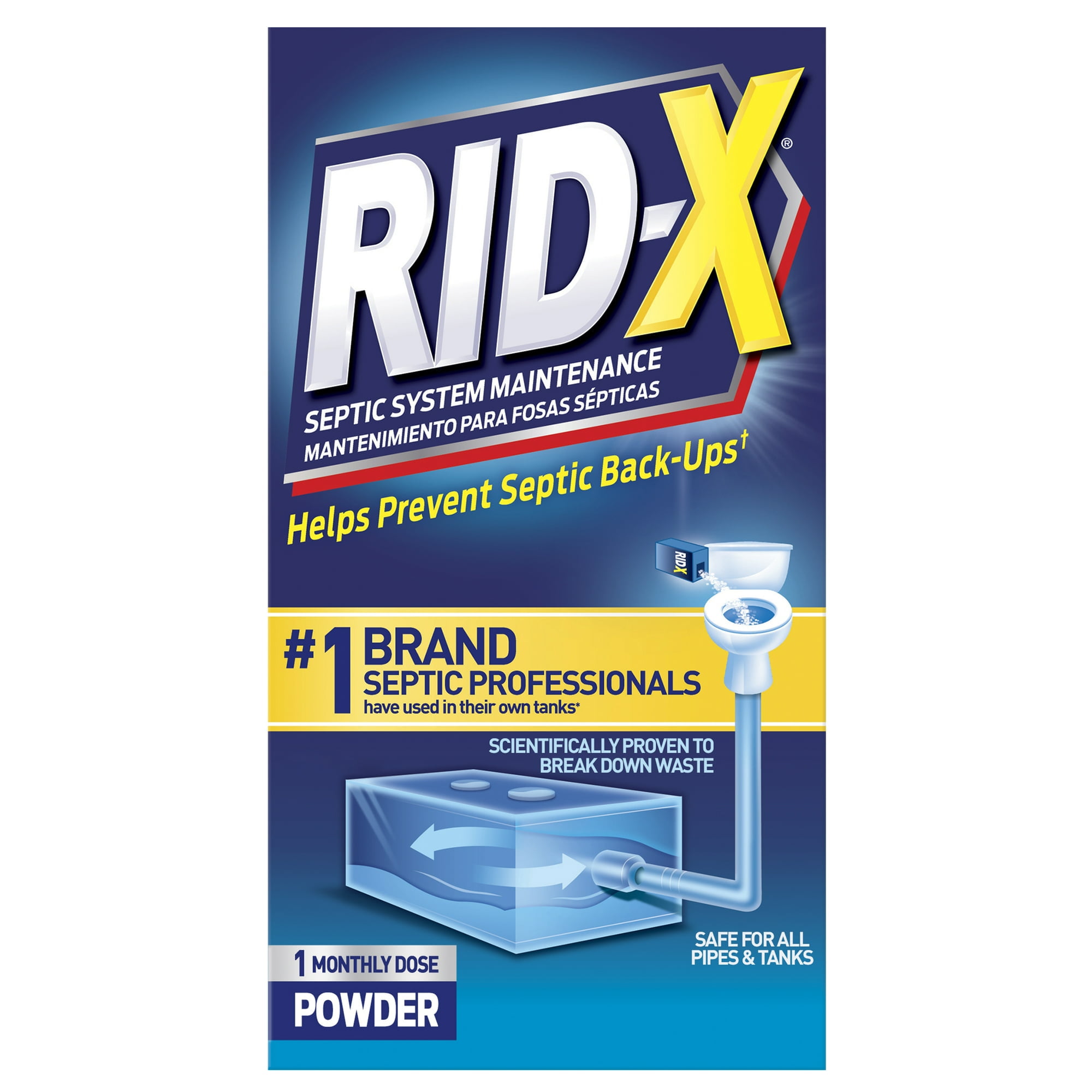 RID-X Septic Tank Treatment, 1 Month Supply Of Powder, 9.8oz, 100% ...