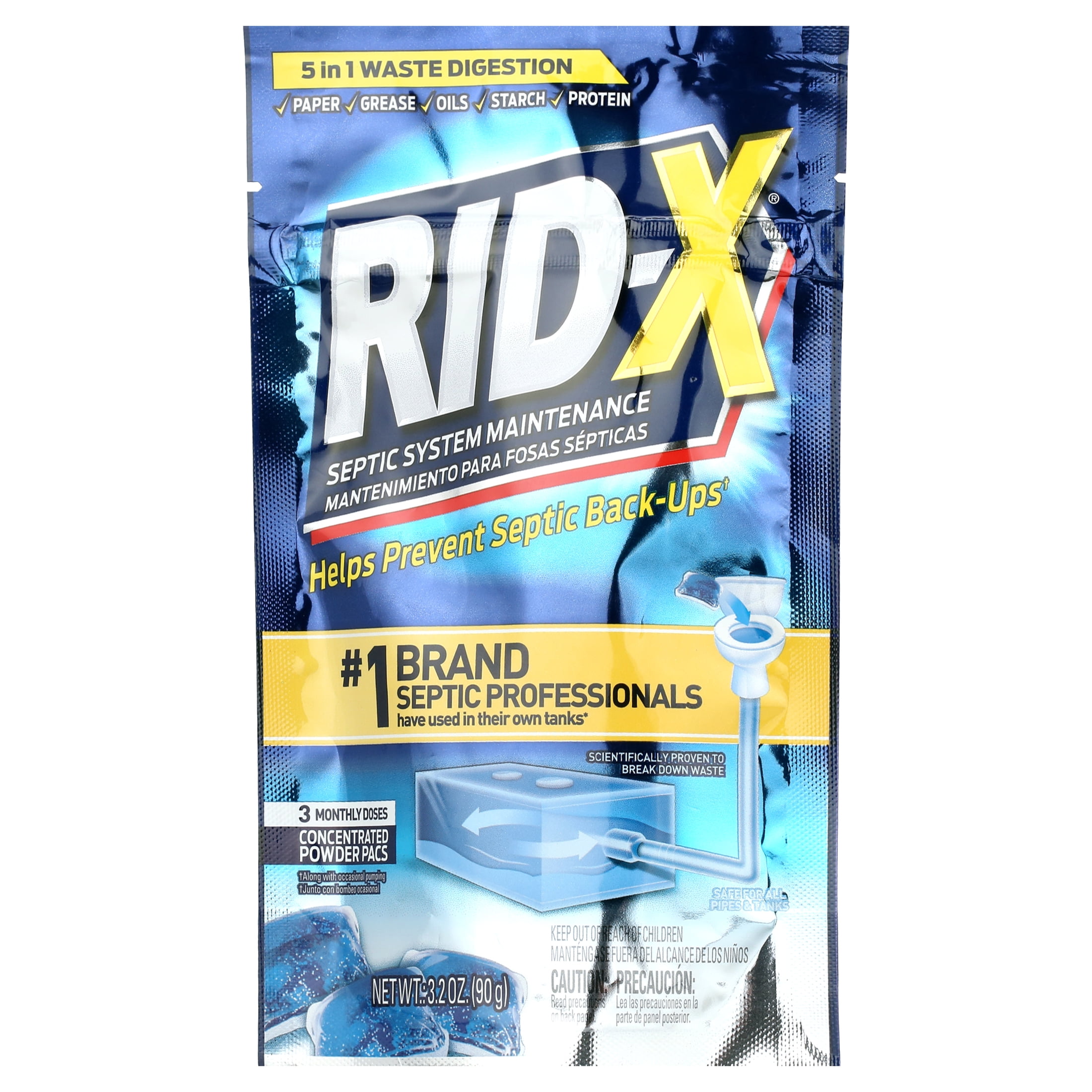 Rid X Septic Tank Treatment 3 Month Supply Of Septi Pacs 32oz 100 Biobased
