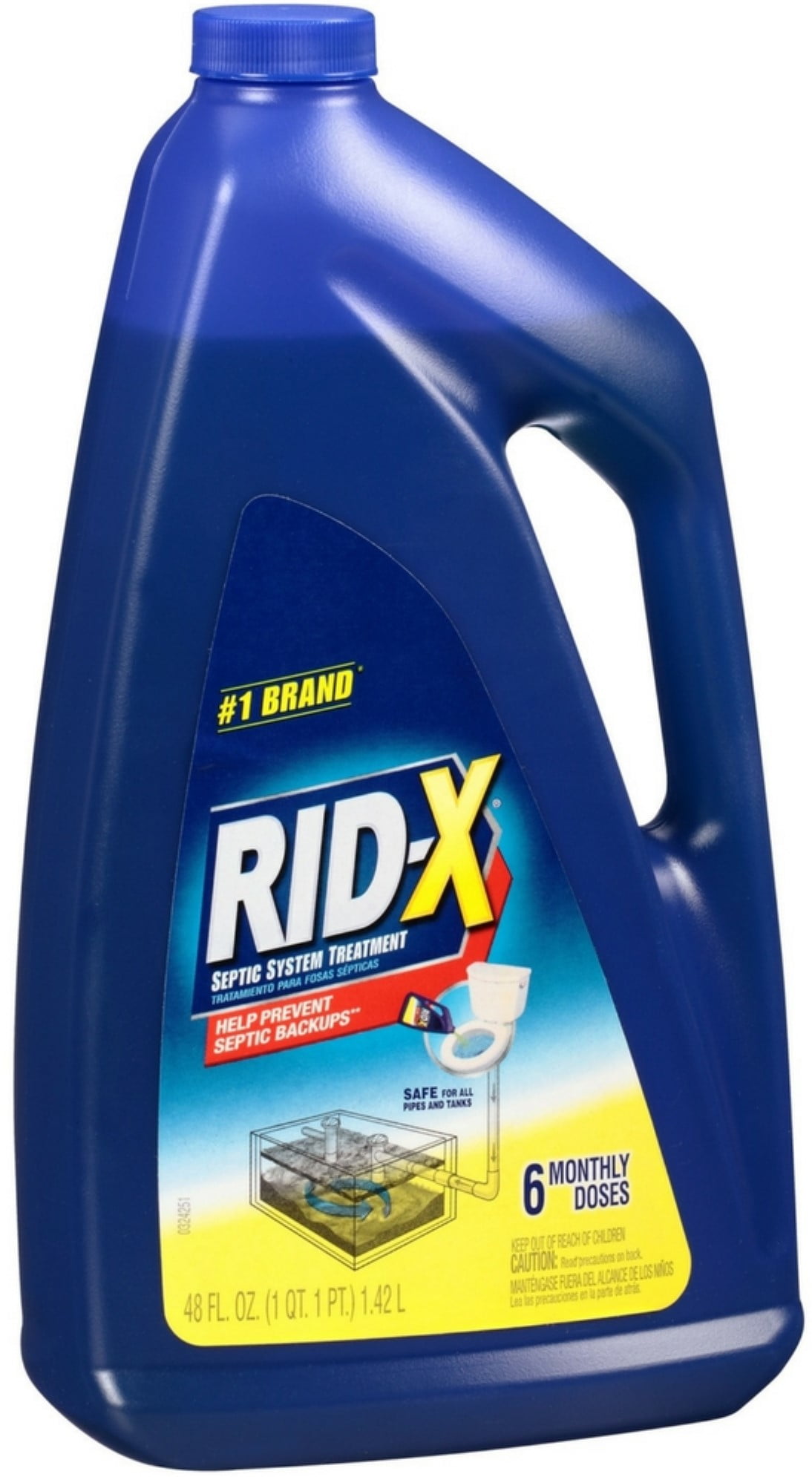Rid-X Septic Treatment Liquid, 6-Month Supply, 48 oz Pack of 3, Enzyme ...