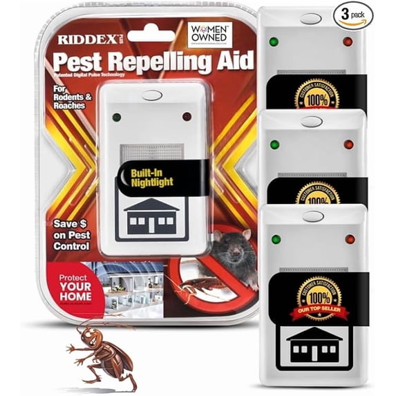 Riddex Plus Insect Repellent, Plug-in Mouse Deterrent, Electromagnetic ...