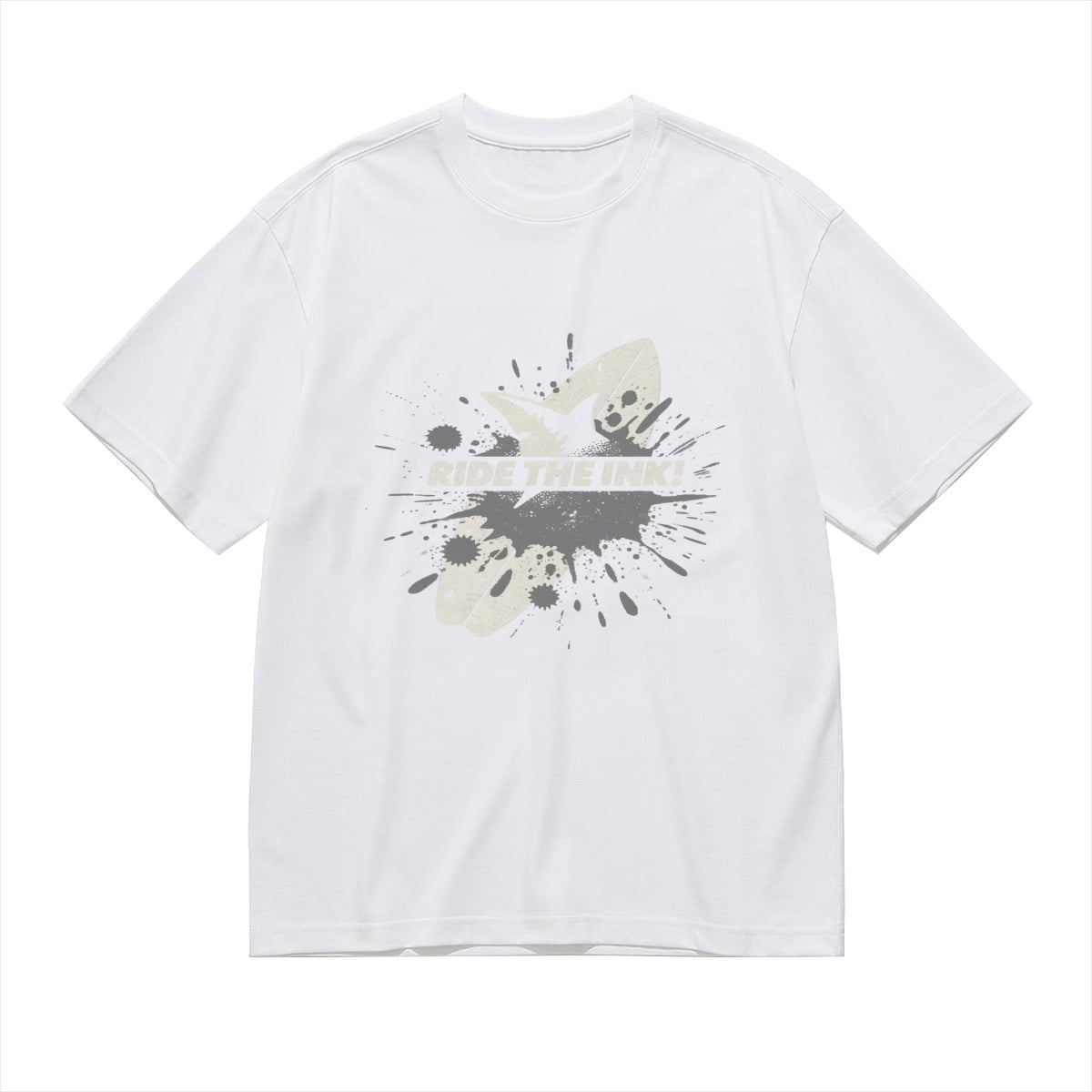 RIDE THE INK,Surfboard And Shark Fin Print, Vintage T Shirt, Cotton T ...